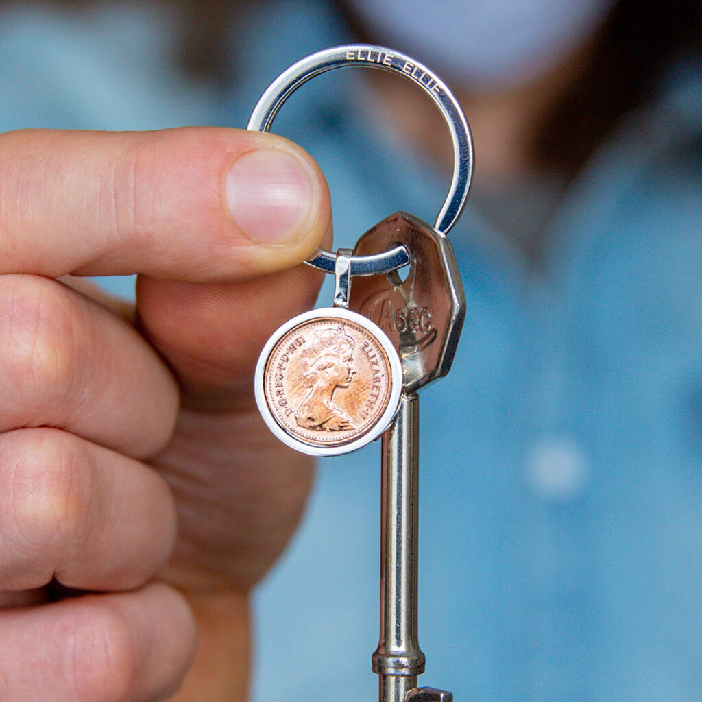Half Penny Year Coin Keyring 1971 To 1984 By Ellie Ellie ...