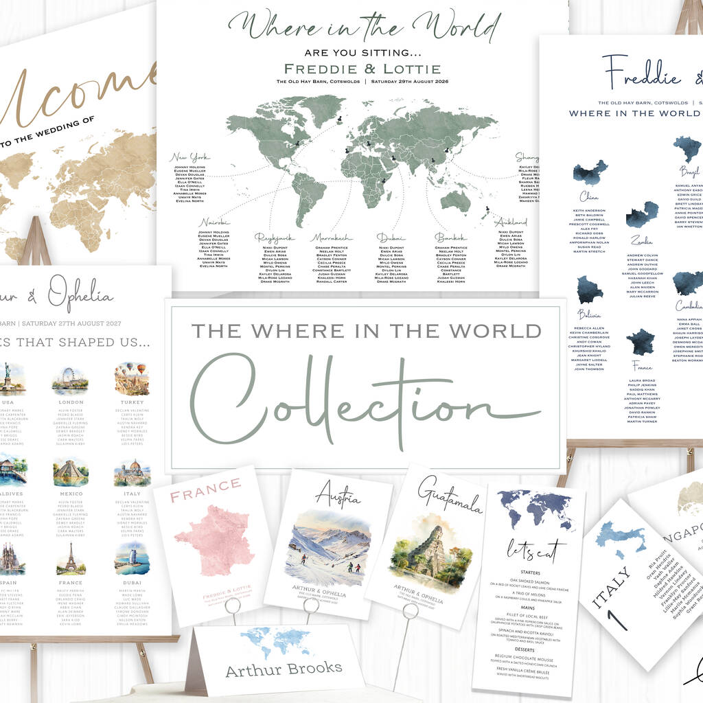 Wedding Table Names With Destination Icons By Ottie Design ...