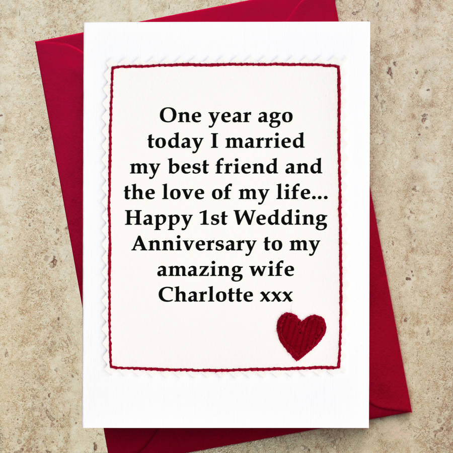 Personalised 1st Wedding Anniversary Card By Jenny Arnott Cards Gifts 