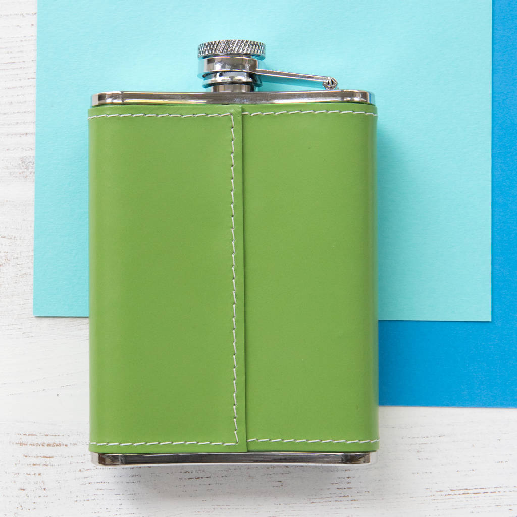 personalised 6oz leather hip flask by williams handmade ...