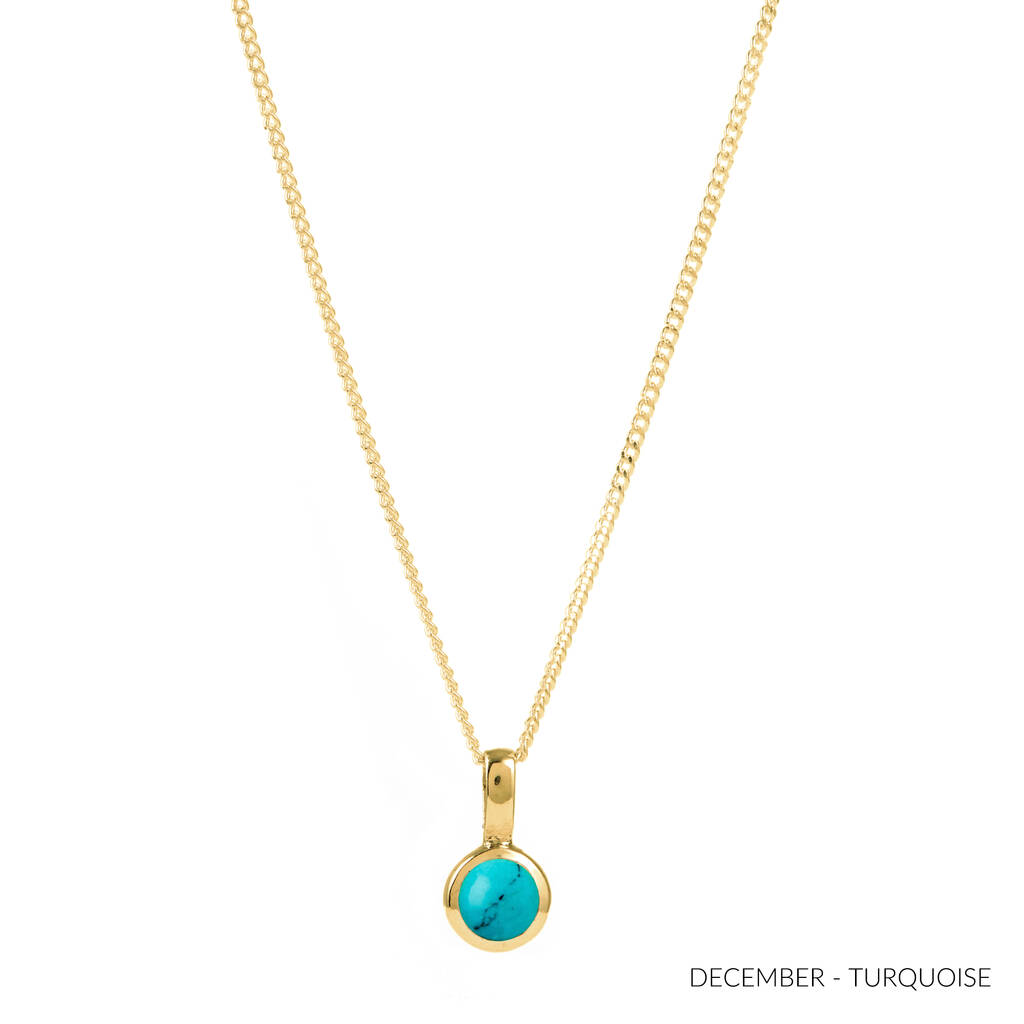 December Birthstone Turquoise Gold Plated Necklace By Charlotte's Web ...