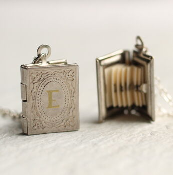 Silver Victorian Book Locket Personalised Gift By Silk Purse, Sow's Ear ...