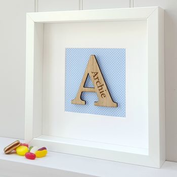 Personalised New Baby Oak Initial Gift By Little Foundry ...