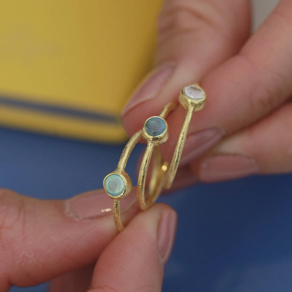 18ct Gold Vermeil Gemstone Ring By Holly Blake | notonthehighstreet.com