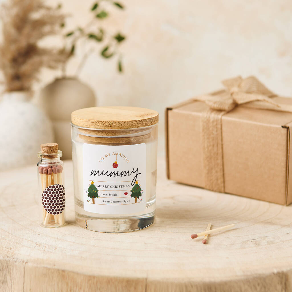 Personalised Mummy Christmas Candle Gift By Looppa