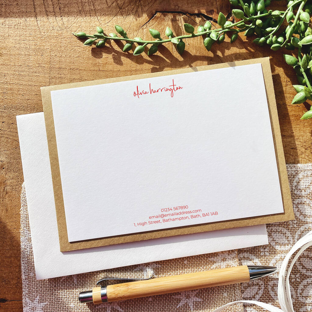 Classic Note Cards Choose Font And Colour By Lunella ...