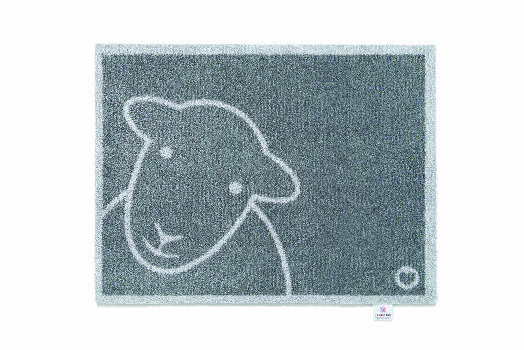Hug Rug Washable Herdy Hello Grey Mat By Hug Rug | notonthehighstreet.com