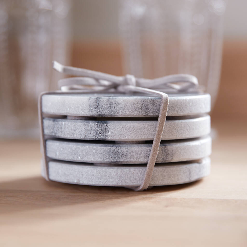 Set Of Four Grey Marble Coasters By Dibor | notonthehighstreet.com