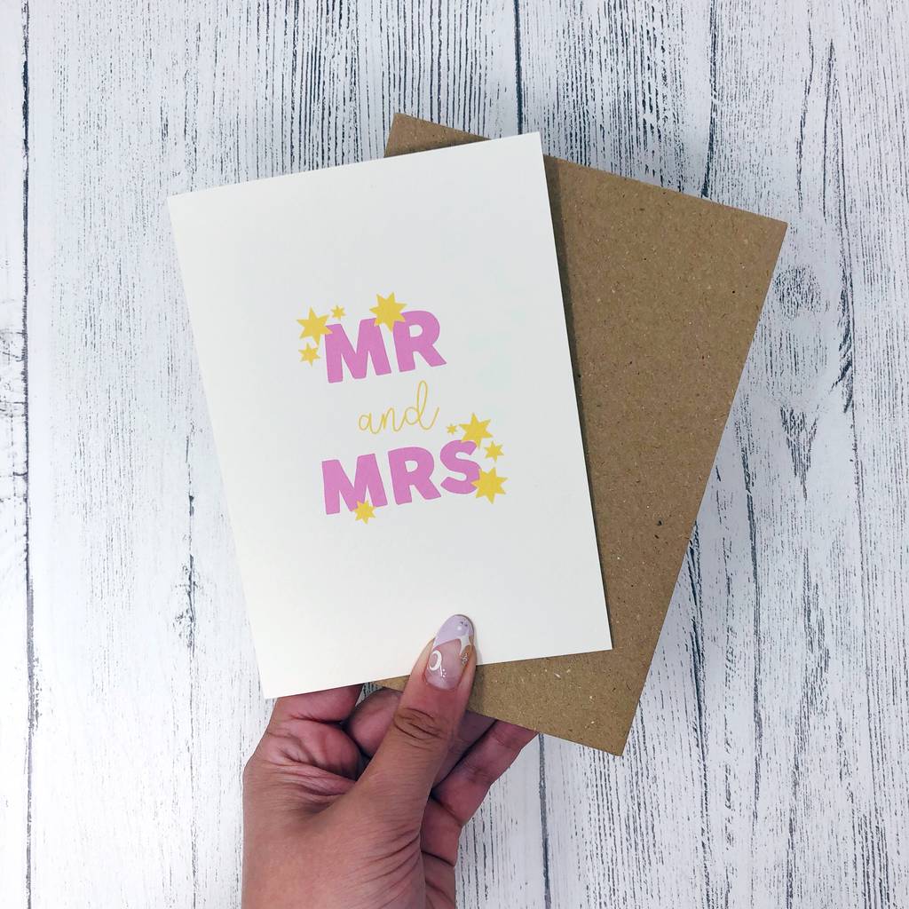mr and mrs card by xoxo designs by ruth | notonthehighstreet.com