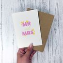 mr and mrs card by xoxo designs by ruth | notonthehighstreet.com