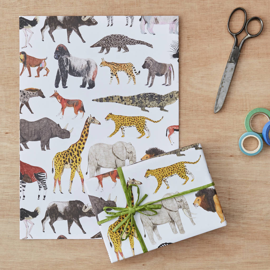 Safari Animal Gift Wrap Four Sheets By James Barker ...