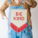 Be Kind Tasseled Embroidery Banner Kit By Cotton Clara ...