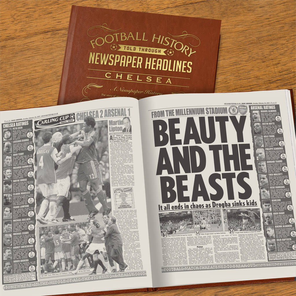 Chelsea Personalised Football Gift Newspaper Book By Historic ...