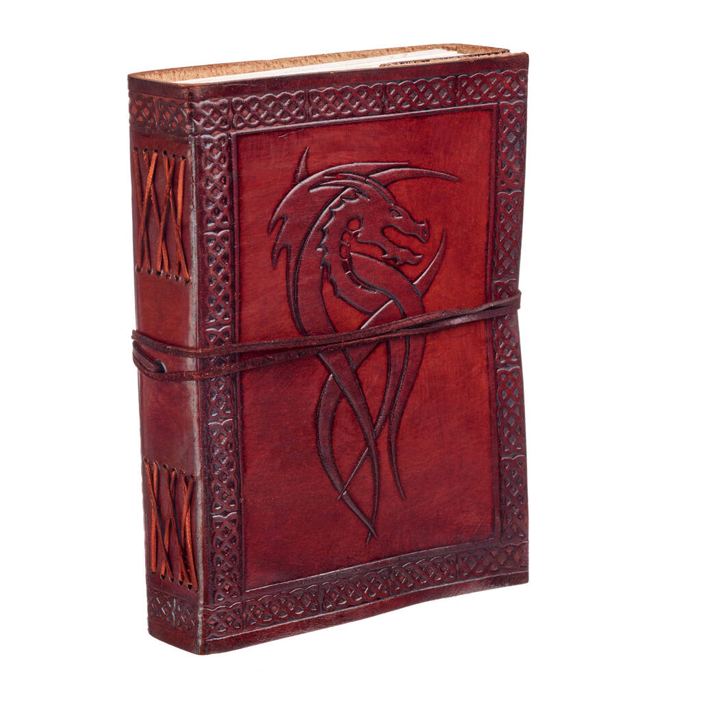 Indra Celtic Dragon Leather Journal By Paper High | notonthehighstreet.com