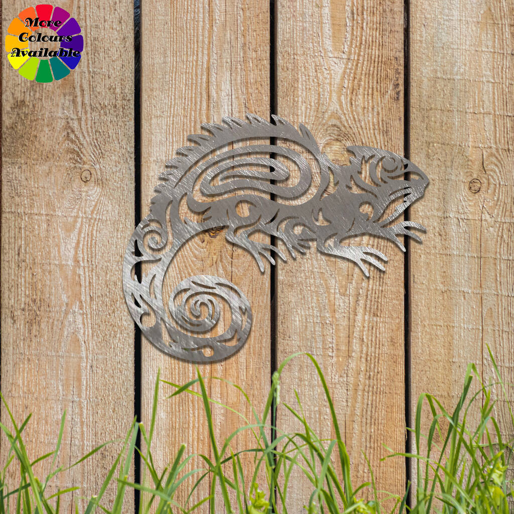 Rusty Metal Chameleon Decor Metal Lizard Wall Art By Duke Craft ...