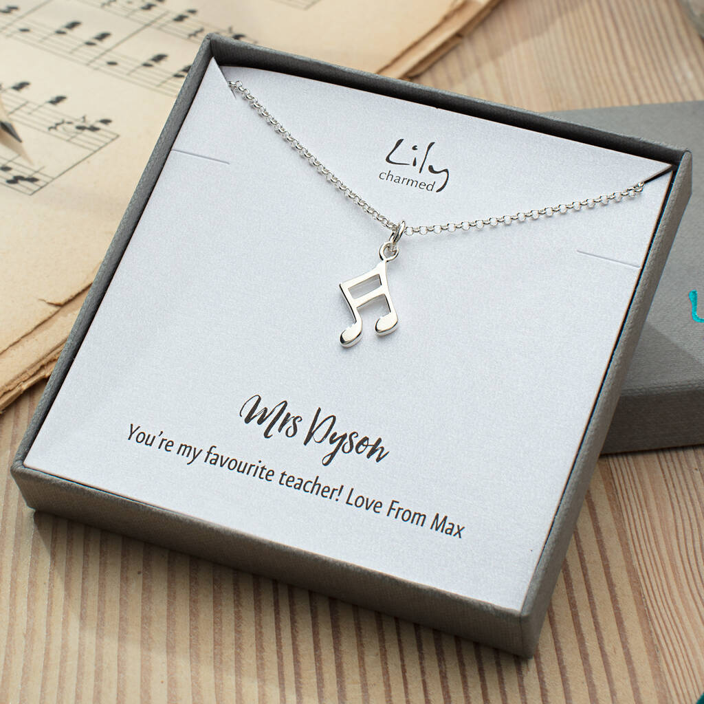 Personalised Sterling Silver Music Note Necklace By Lily Charmed ...