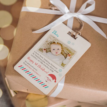 baby's first christmas message from santa wooden tag by the drifting ...