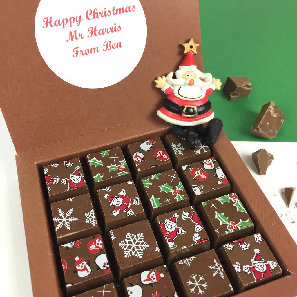 Christmas Mosaic Personalised Message Milk Chocolates By Cocoapod ...