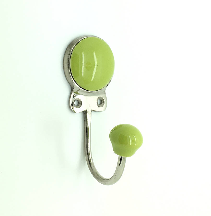 coloured ceramic plain coat rack hook by g decor | notonthehighstreet.com