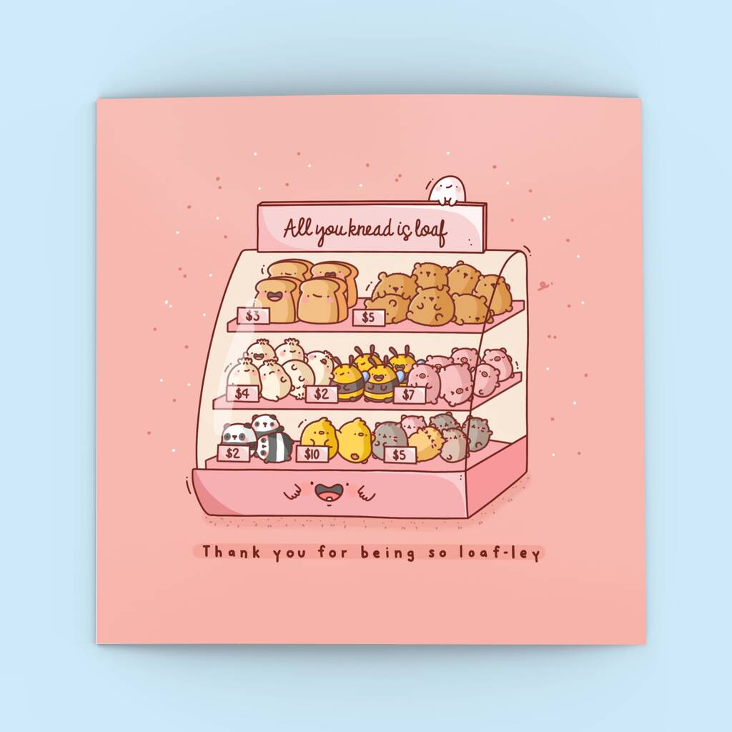 Cute Bakery Greetings Card By Toastedink