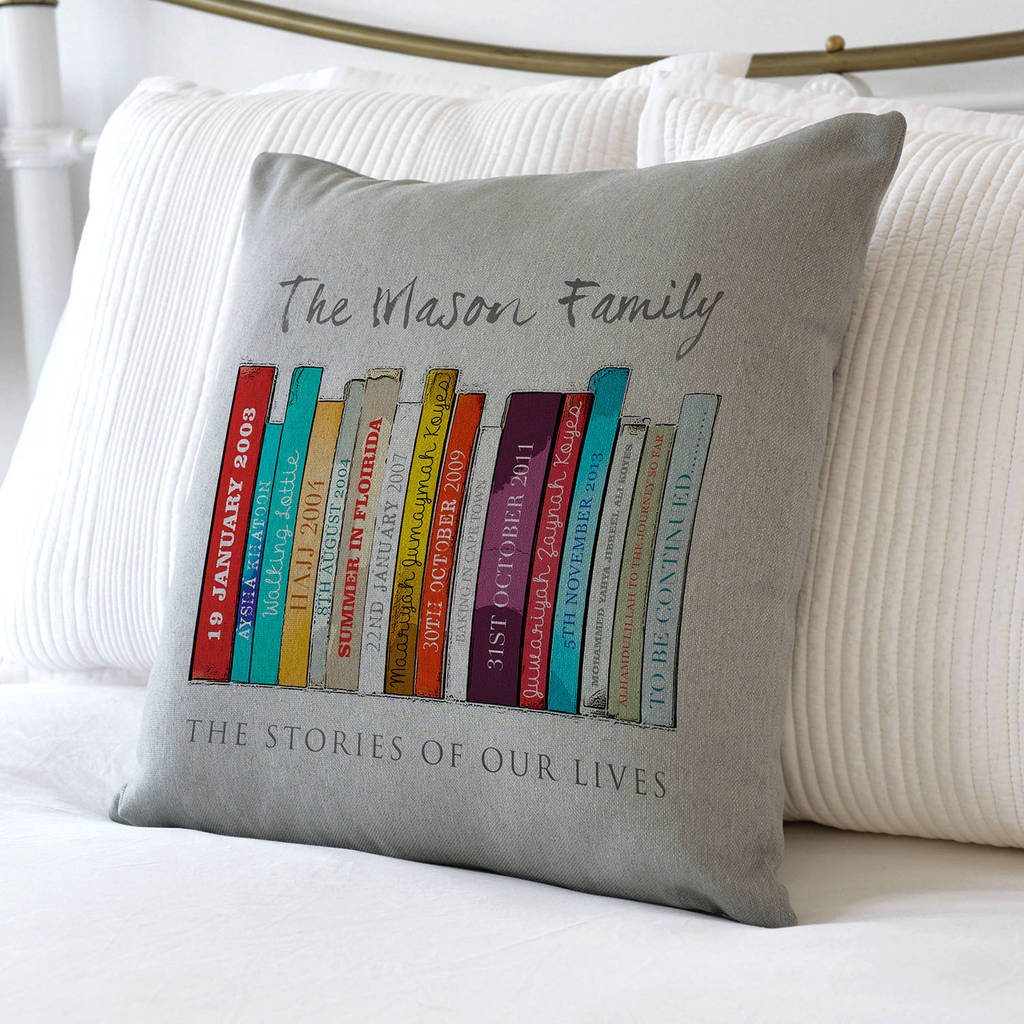 Personalised Book Family Edition Cushion By Cherry Pete ...