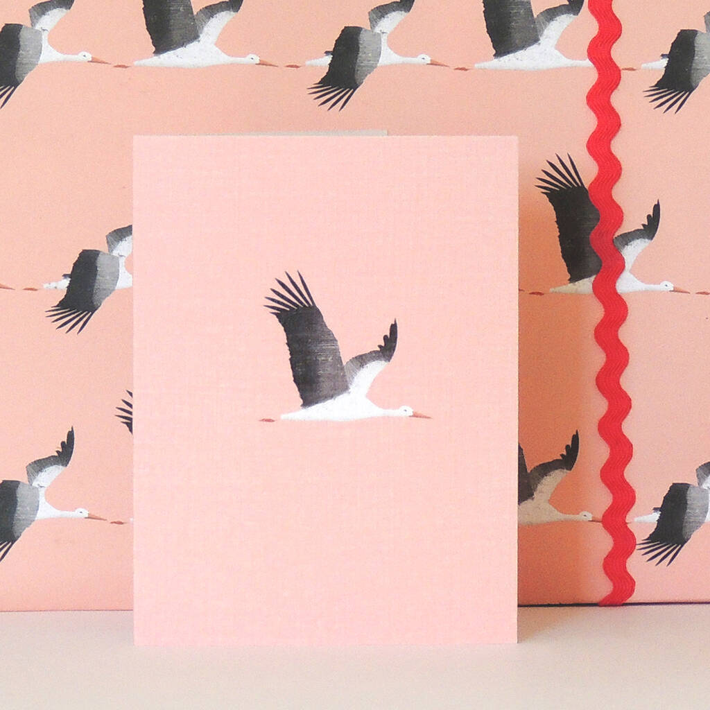 Mini Pink Stork Card By Kali Stileman Publishing