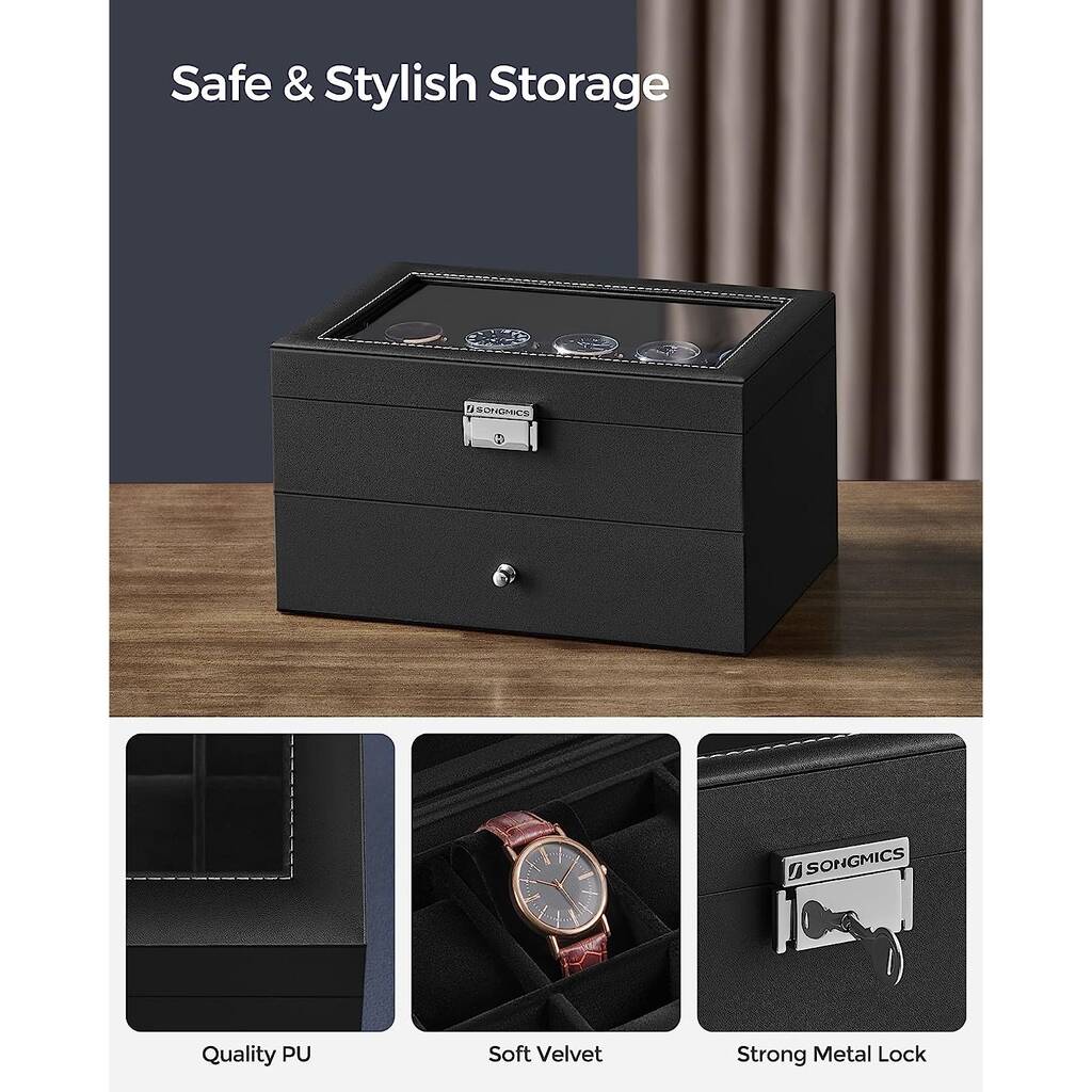 Two Tier Watch Box Watches Display Case Organiser Unit By Momentum ...