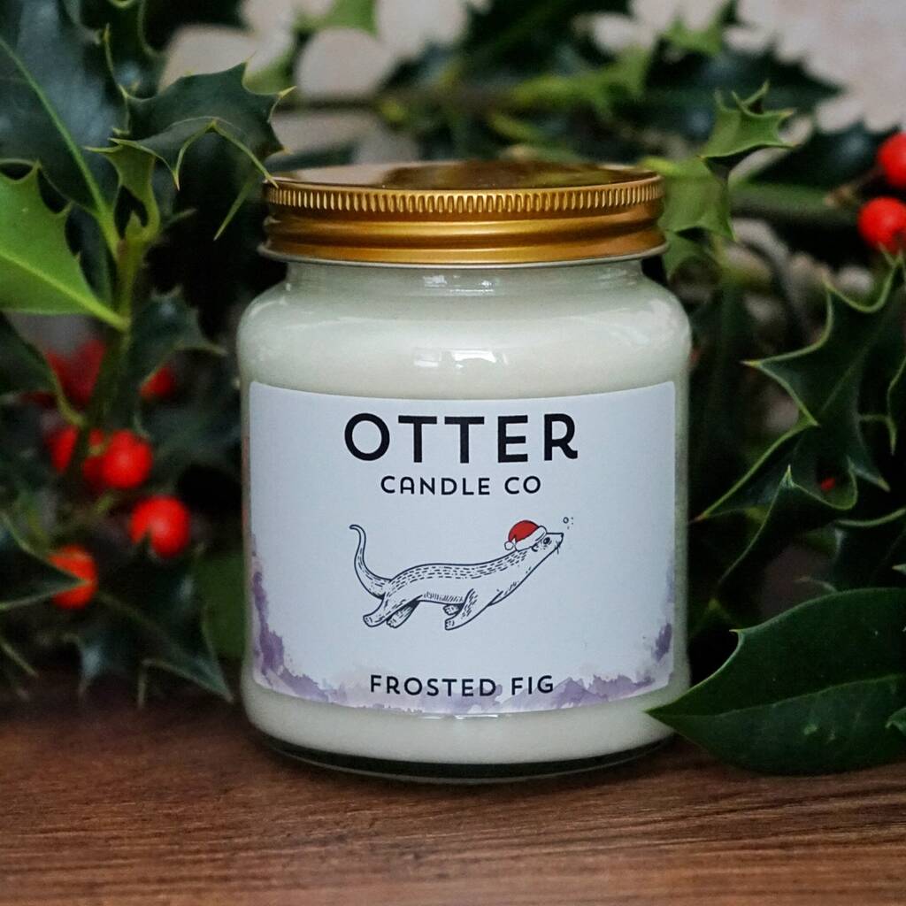 Frosted Fig Christmas Candle By Otter Candle Co | notonthehighstreet.com