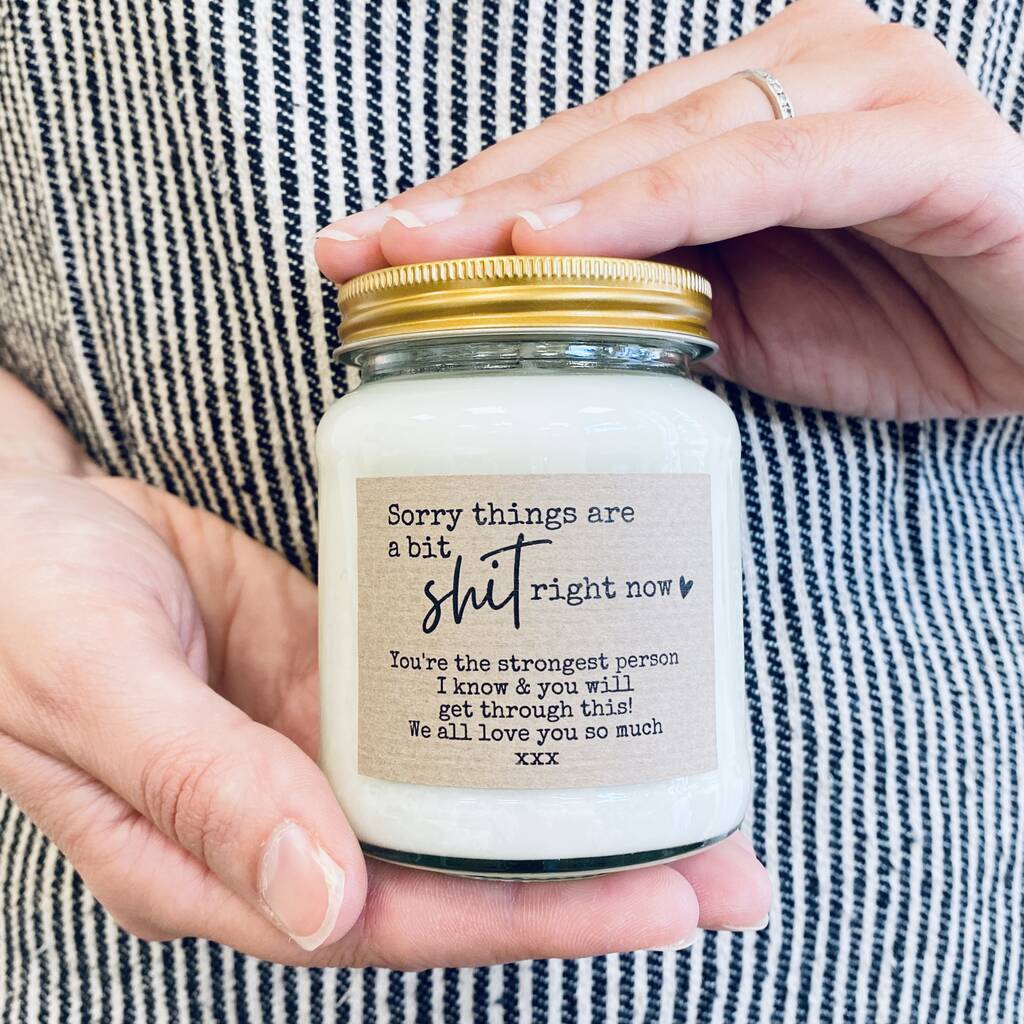 Sorry Things Are A Bit Shit, Candle And Heart Gift Set By Lollyrocket ...