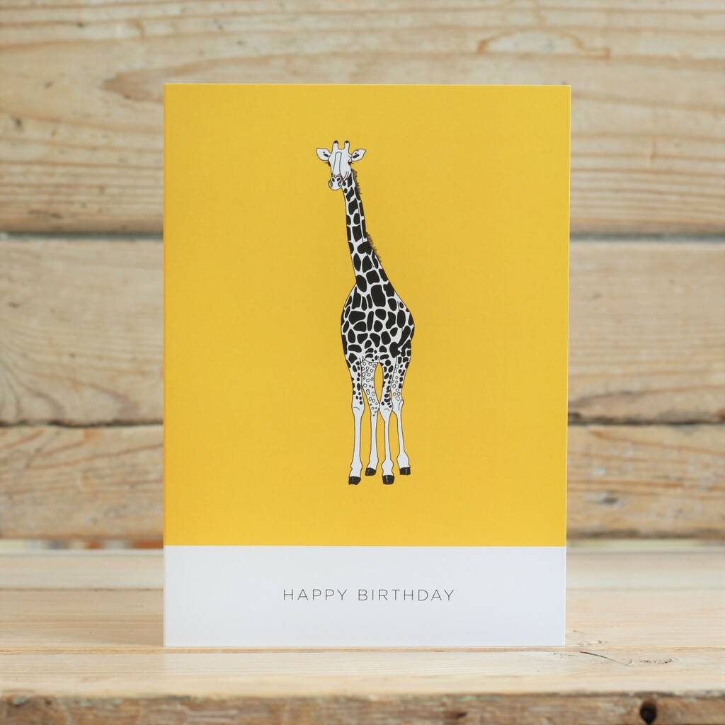 giraffe happy birthday card by bird | notonthehighstreet.com