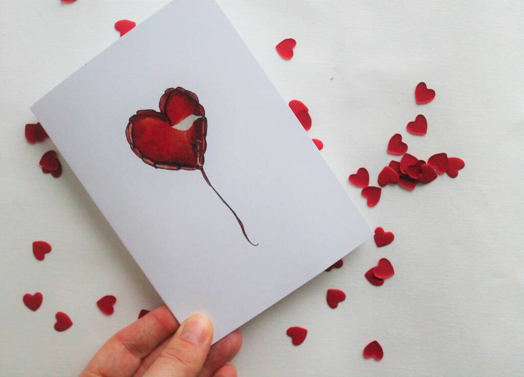 Love Heart Balloon Card By Knotsy Brighton | notonthehighstreet.com