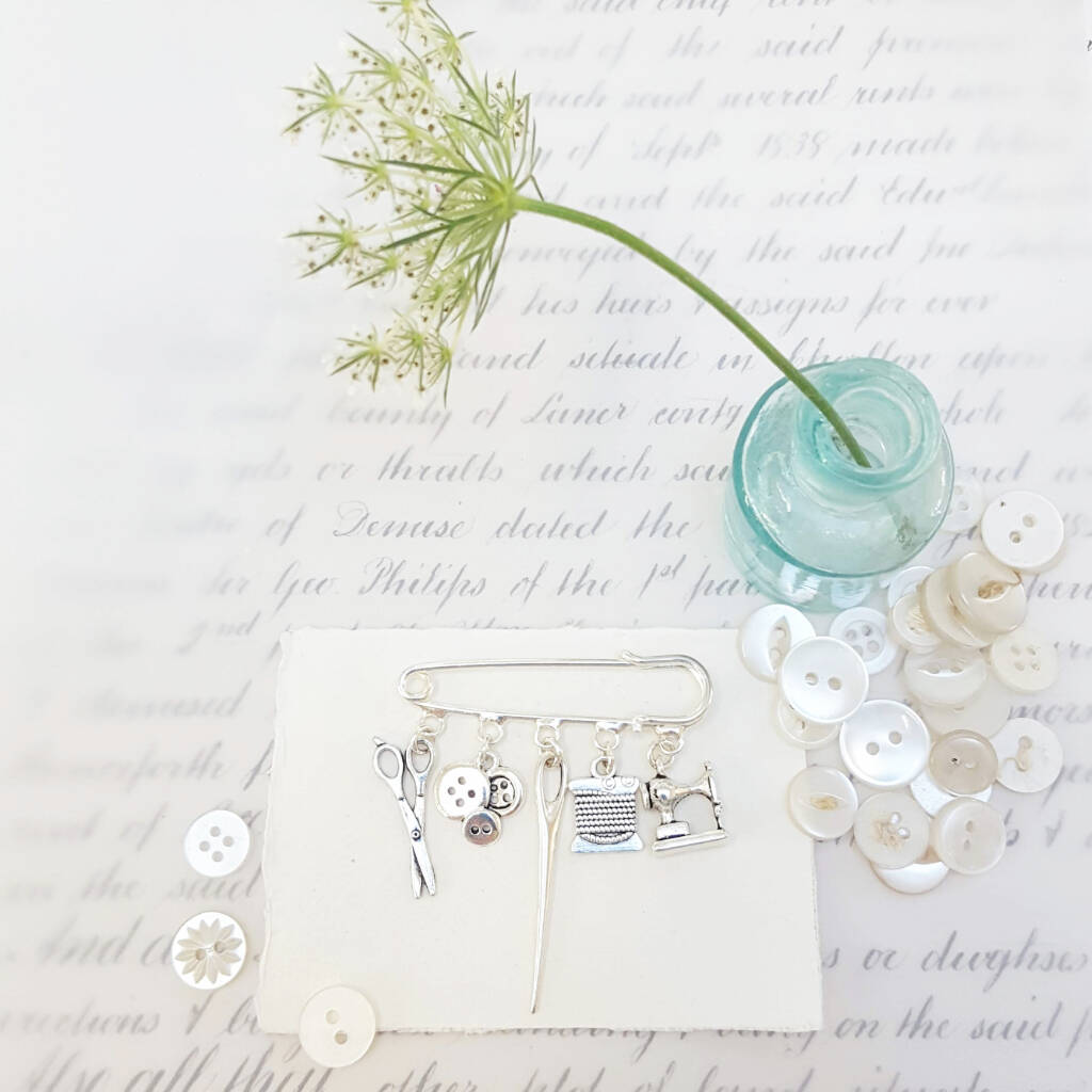 personalised sewing brooch with a needle and thread by zamsoe ...