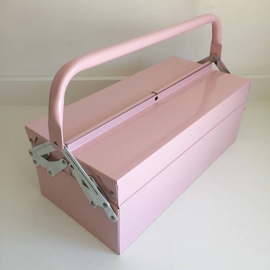 metal vintage style folding tool box pink by old with new ...
