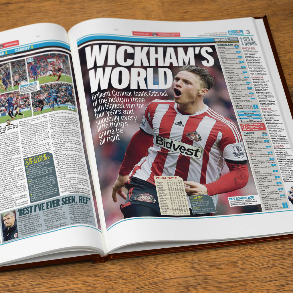 Sunderland Personalised Football Gift Newspaper Book By Historic ...