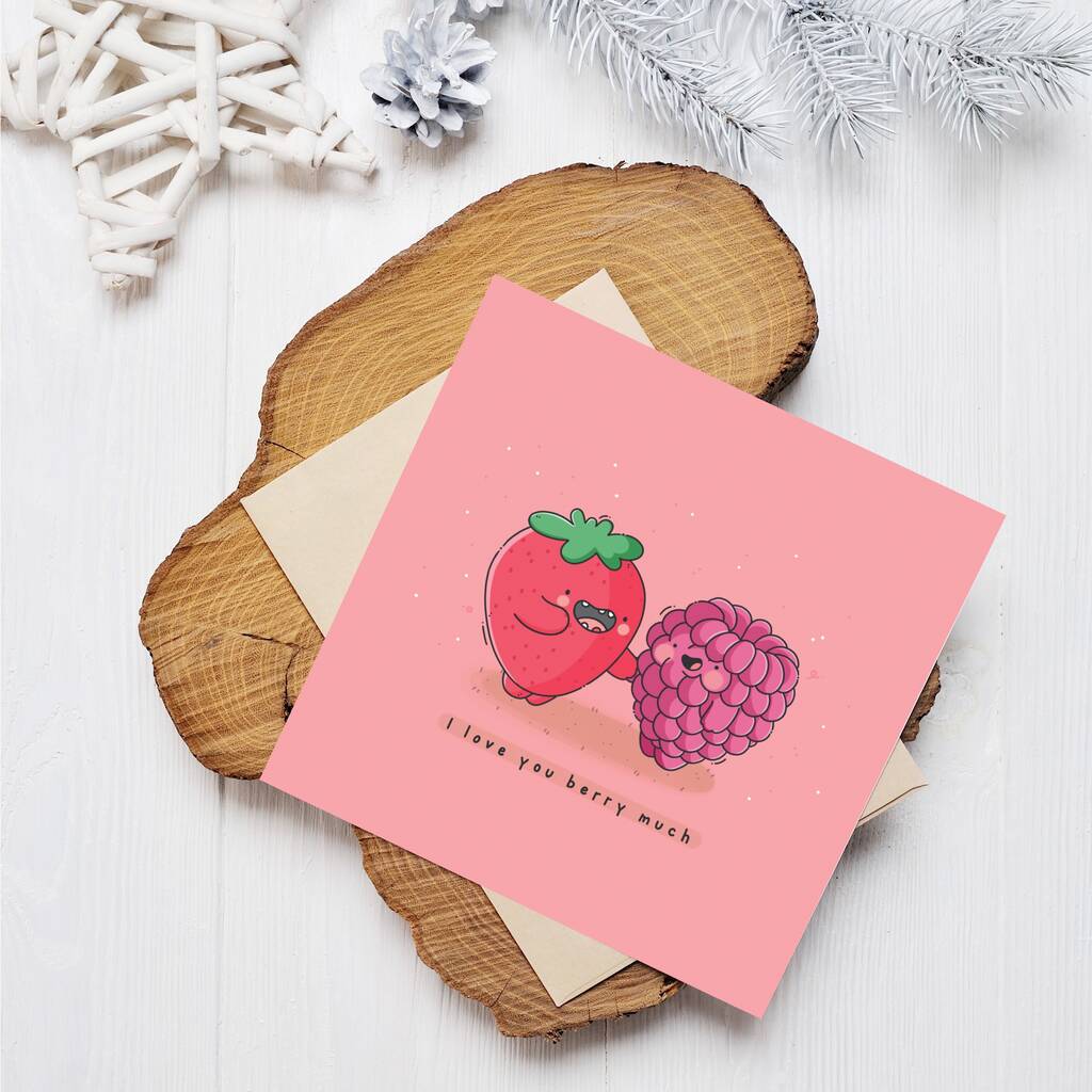 Cute Berry Greetings Card By Toastedink