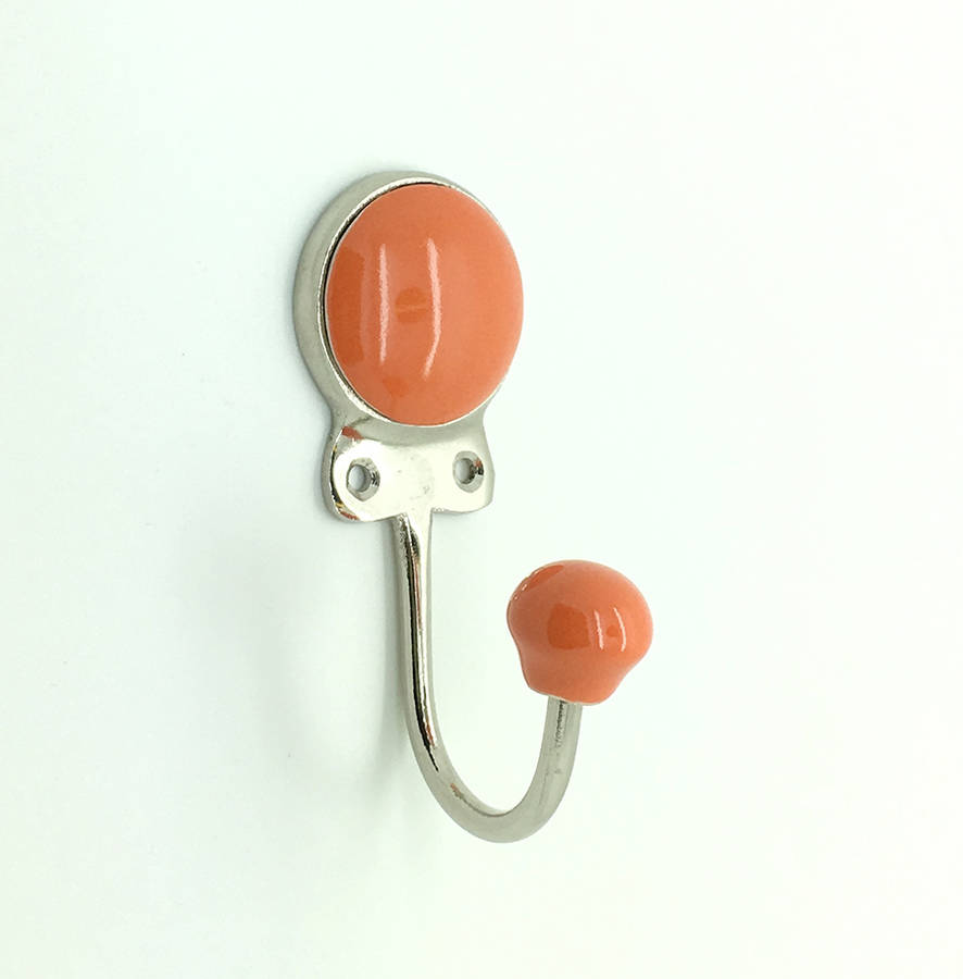 coloured ceramic plain coat rack hook by g decor | notonthehighstreet.com