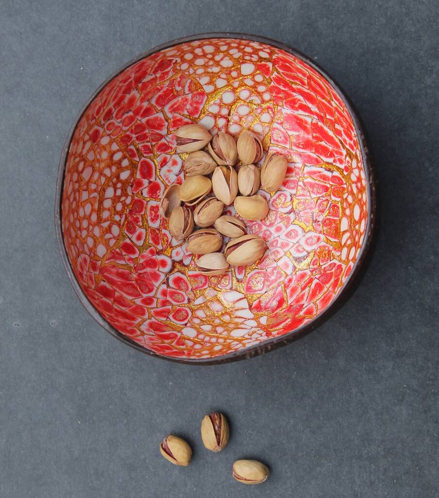 Gold Pattern Coconut Shell Snack Bowl By Lotus Direct ...
