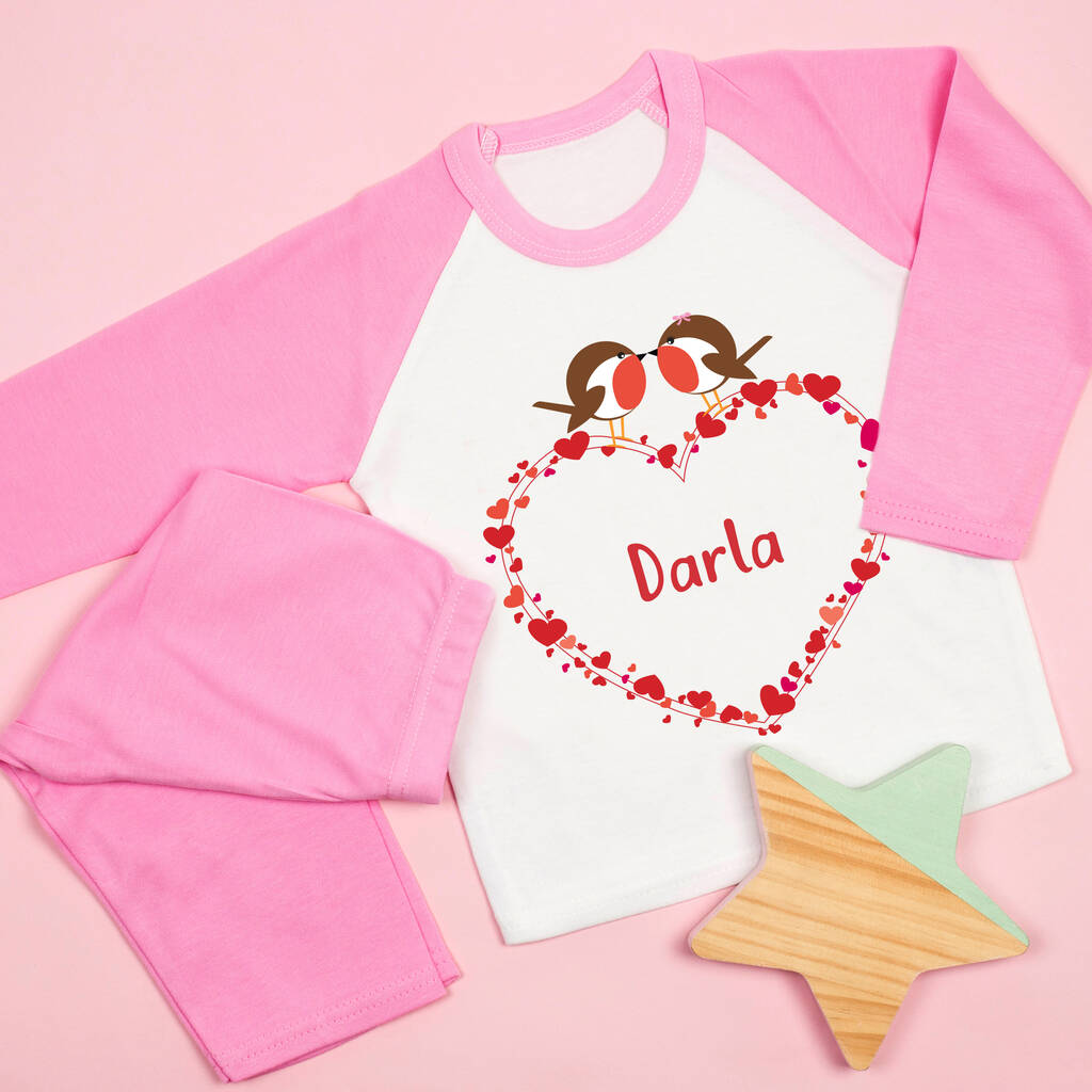 Personalised Christmas Heart Red Pyjamas By Little Baby Boutique ...