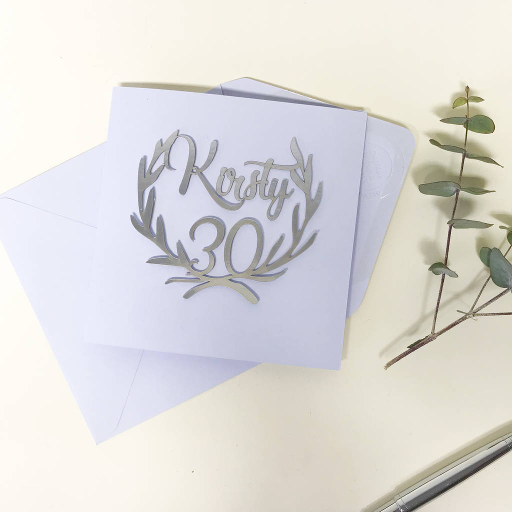 Personalised Papercut 30th Birthday Card By Hickory Dickory Designs