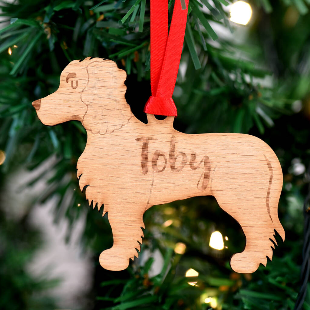 Personalised Working Cocker Spaniel Wooden Decoration By Hoobynoo