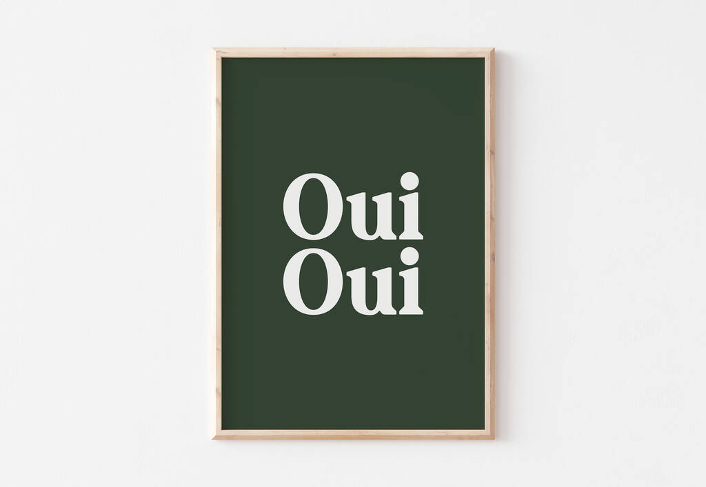 Typographic Bathroom Bedroom Oui Oui French Print By Lune Club ...