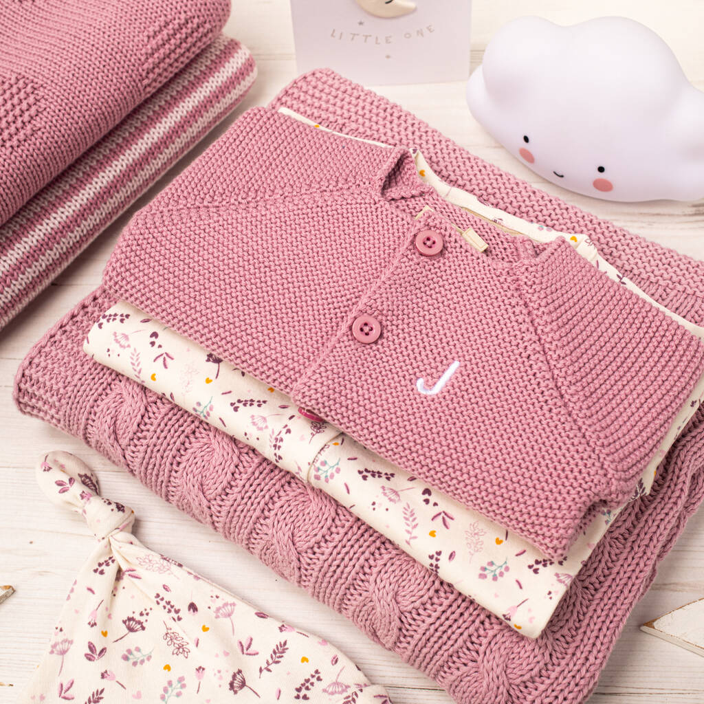 Floral Sprig Baby Girl Luxury Pink Gift Box By Toffee Moon ...