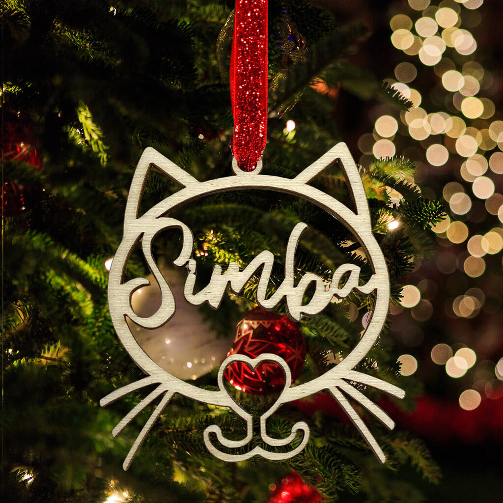 Personalised Christmas Cat Bauble By Taylor Cut Co | notonthehighstreet.com