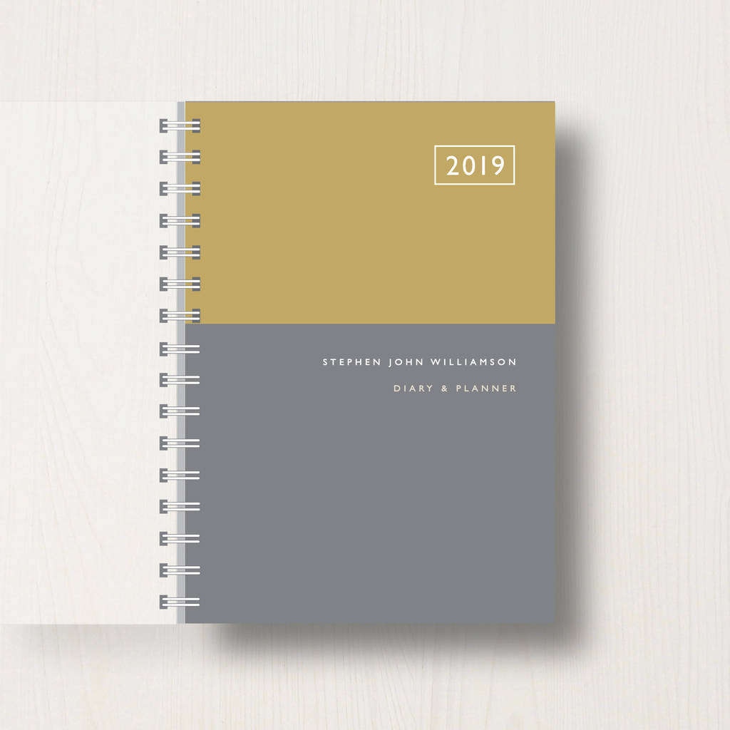 personalised 2019 diary with week to view by designed ...