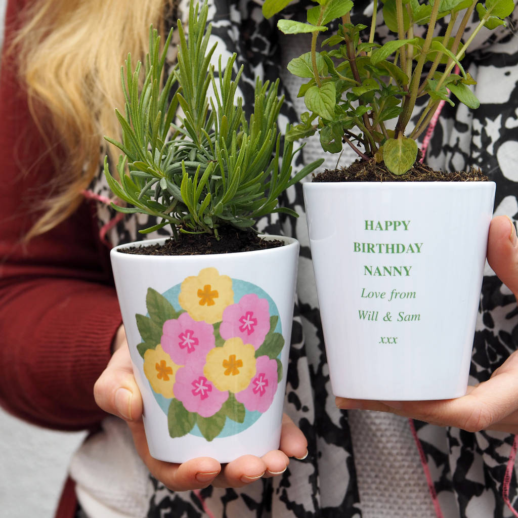 primrose personalised plant pot gift for grandma by so close ...