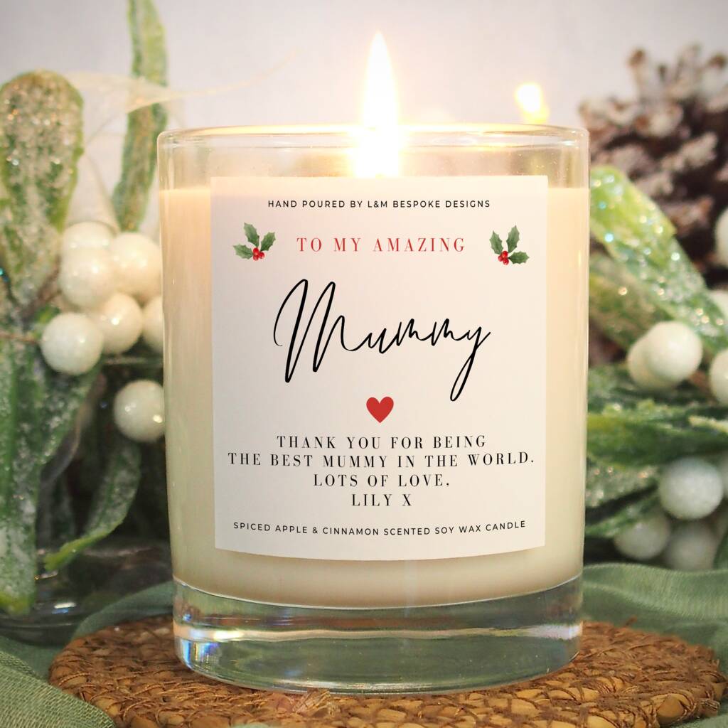 Mummy Gift Christmas Candle For Mummy By L&M Bespoke Designs