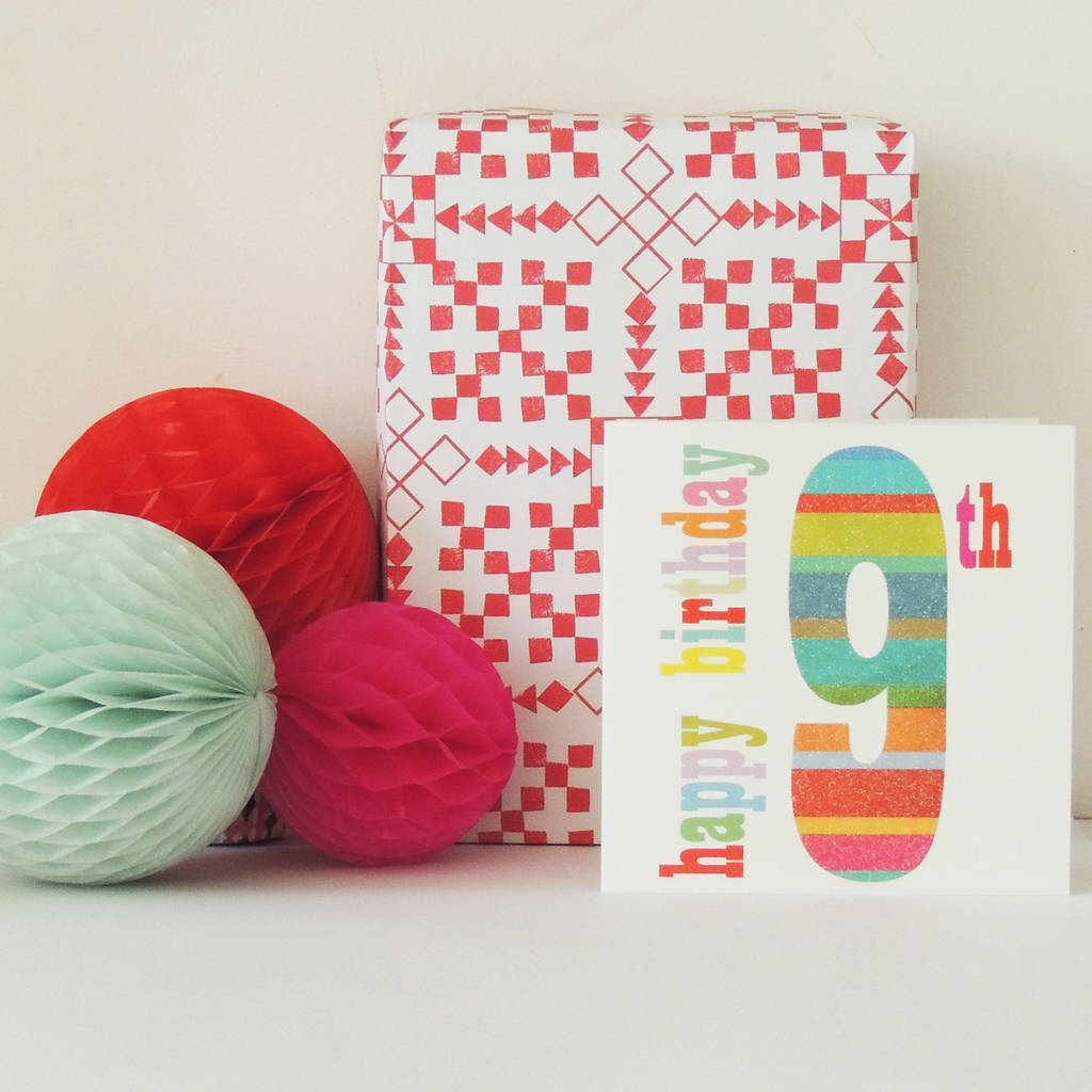 sparkly 9th birthday card by kali stileman publishing ...