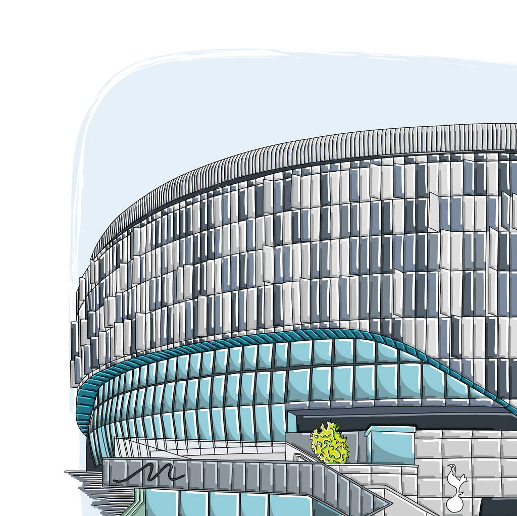 Personalised Tottenham Hotspur Stadium, Spurs Print By Moo and Snip ...