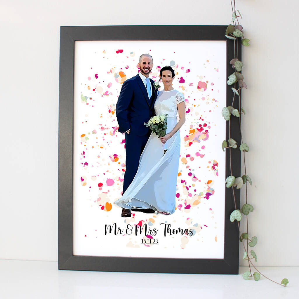 Personalised Wedding Portrait Print Photo Gift By Hope and Love ...