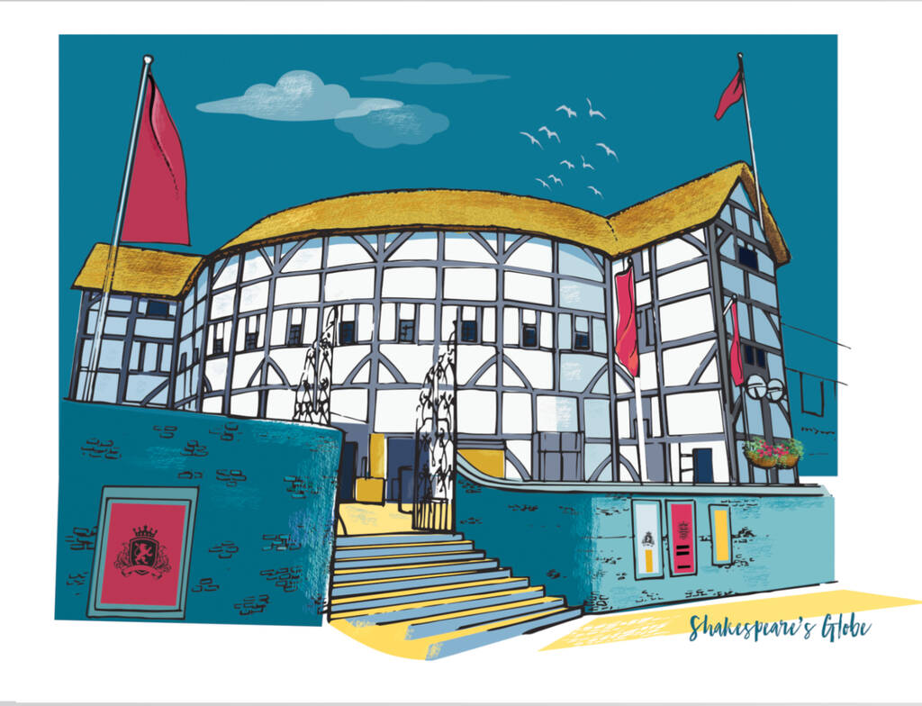 London Shakespeare's Globe Theatre Art Print By Rocket 68 ...
